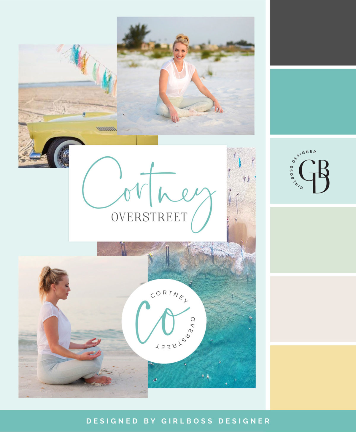 Aqua Coastal Branding for Wellness & Mindset Life Coach - Cortney Overstreet - In Flow Design Co.