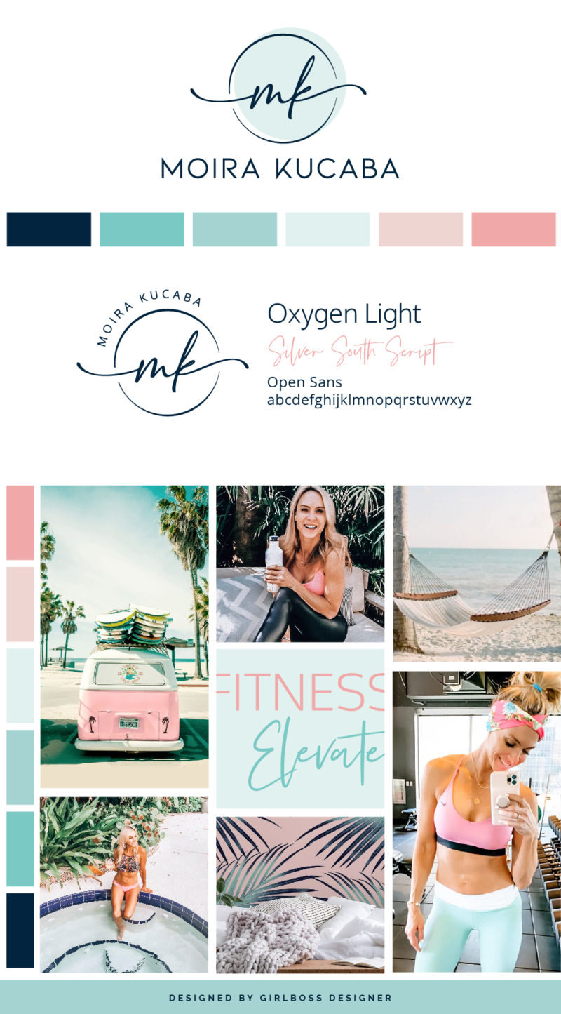 California Coastal Teal and Pink Branding for Moira Kucaba