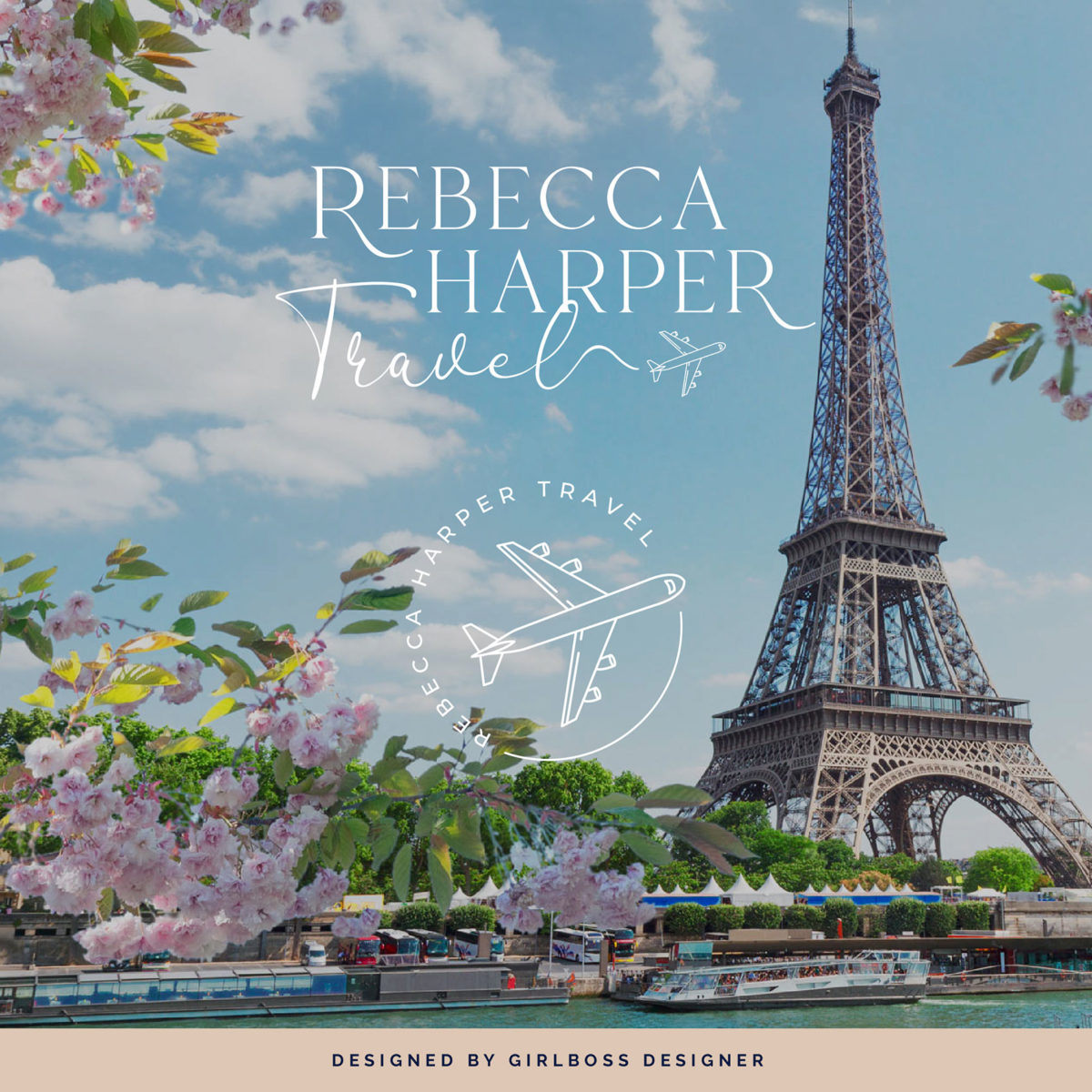 Neutral Light and Airy Branding for Rebecca Harper Travel | Girlboss Designer