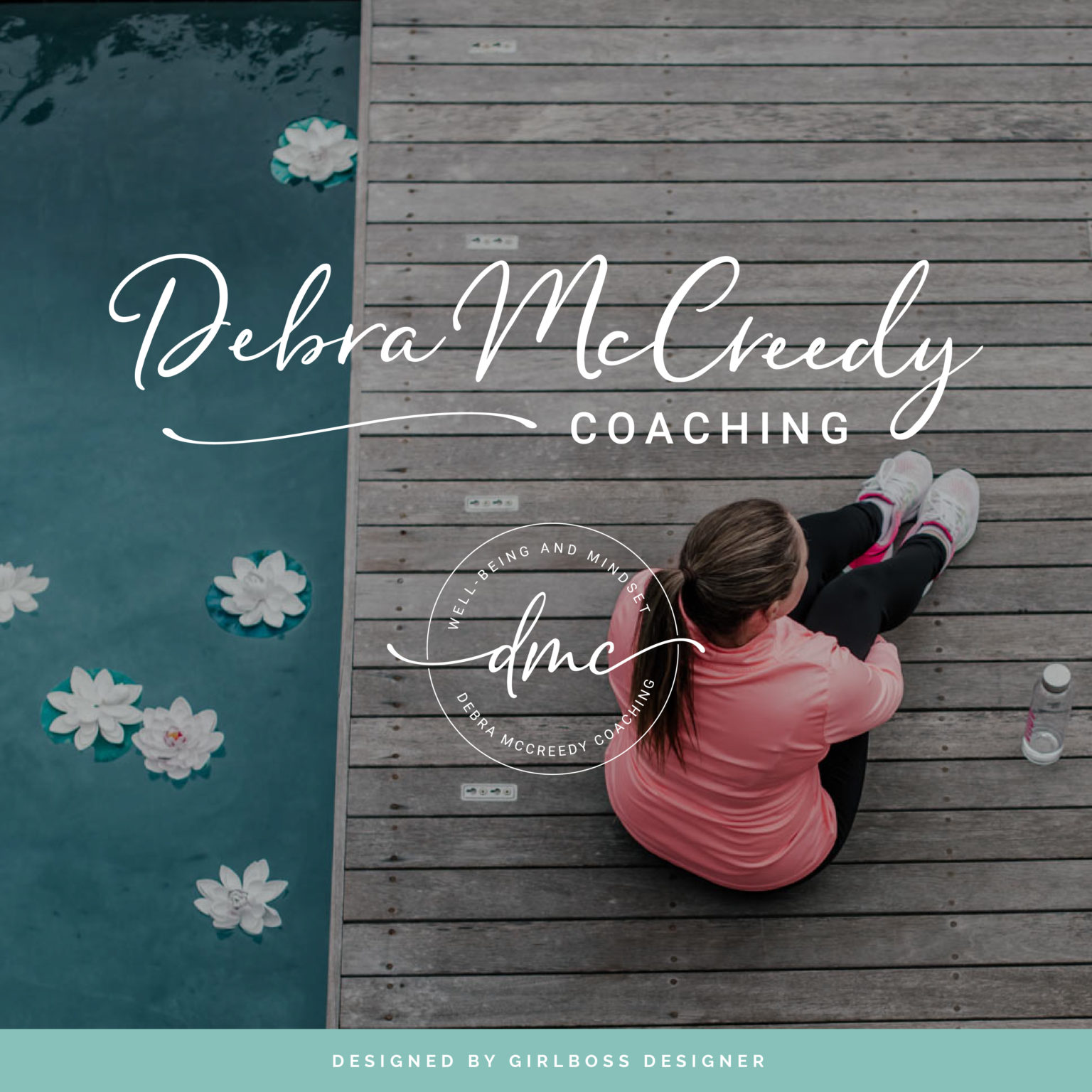 Aqua, Teal, & Coral Branding for Wellbeing and Mindset Coach