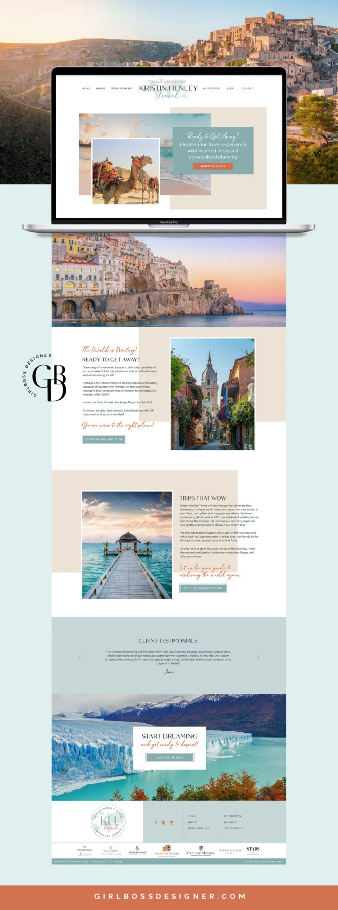 Travel Website Template Customization | Kristin Henley Travel