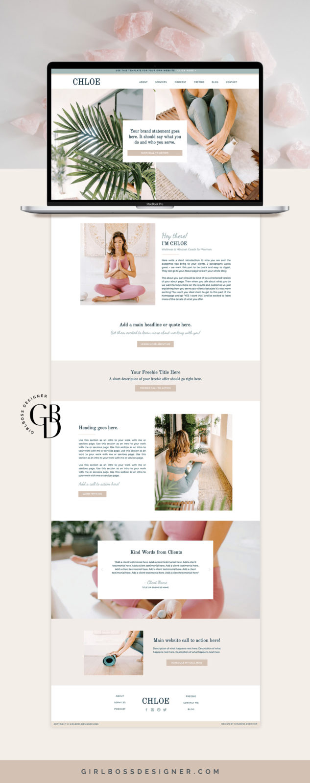 Chloe Showit Website Template for Coaches and Personal Brands - In Flow ...