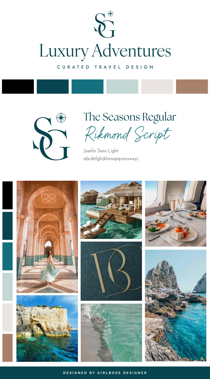 Bold and Exotic Shades of Teal, Warm Neutrals, and Black Branding for ...