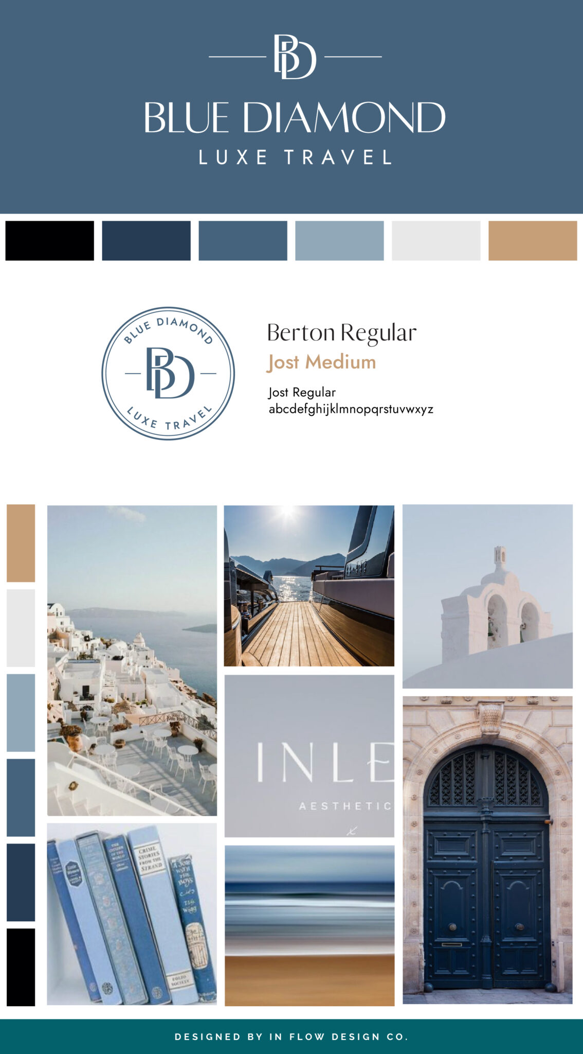 Modern and Luxurious Shades of Blue, Gold, and Cool Neutral Branding ...