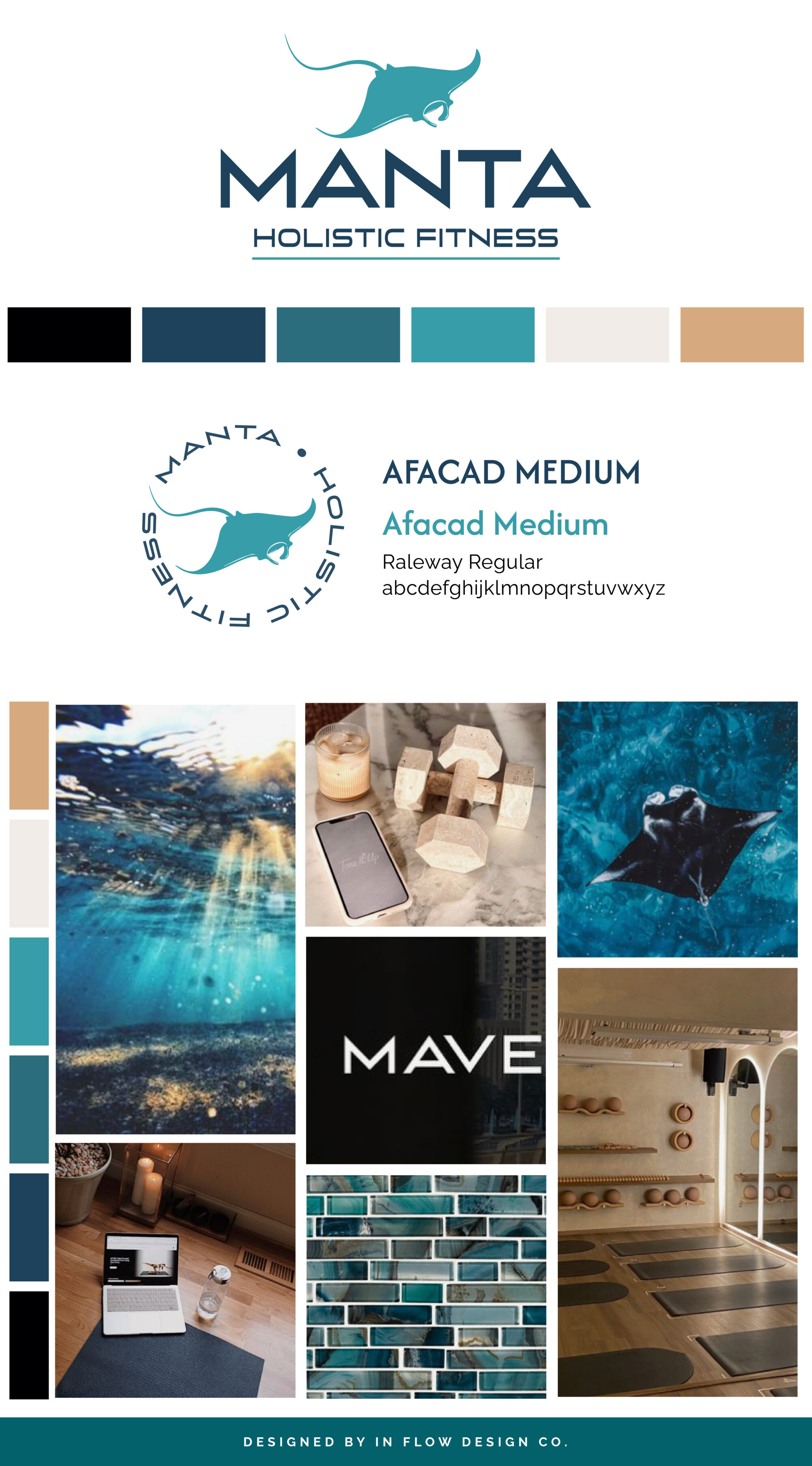 Spiritual and Natural Navy Blue, Teal, Gold, and Neutral Branding for ...