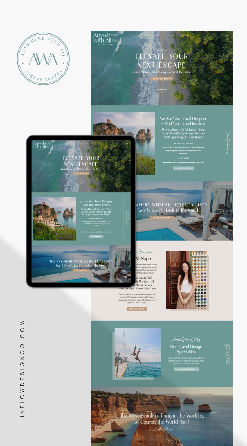 Sophisticated and Modern Shades of Teal and Warm Neutrals Showit ...